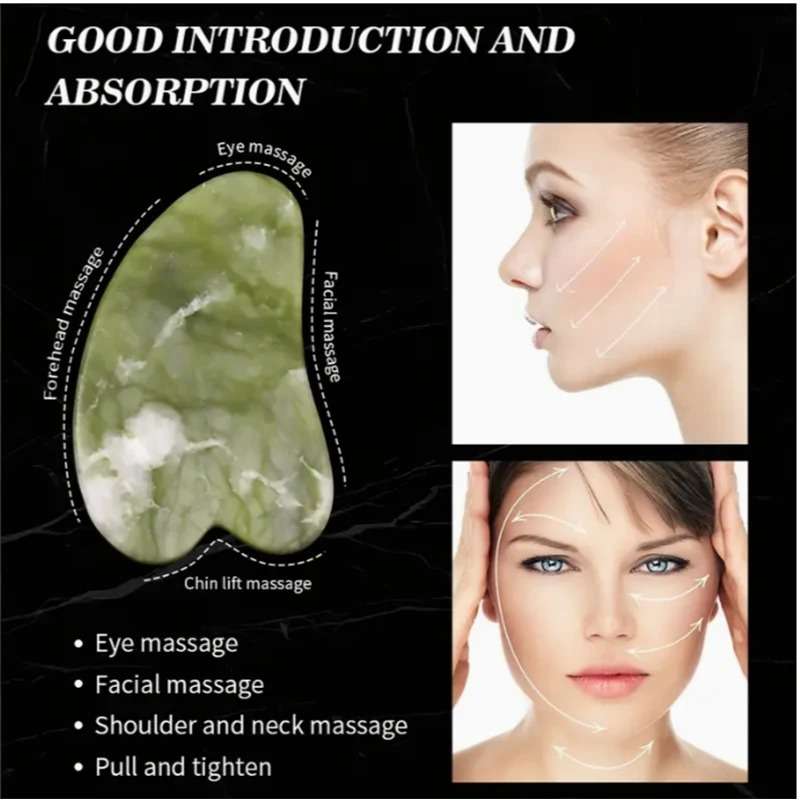 Natural Jade Scraping Board Roller Massager Law Tattoo Eye Beauty Bar ...